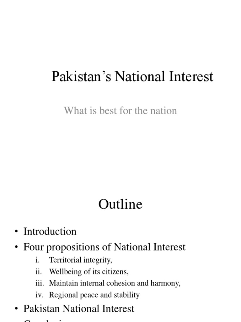 Pakistan's National Interest | PDF | Pakistan | Sovereignty