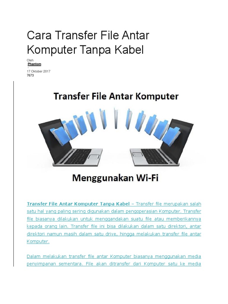 Cara Transfer File Antar Komputer Tanpa Kabel | PDF