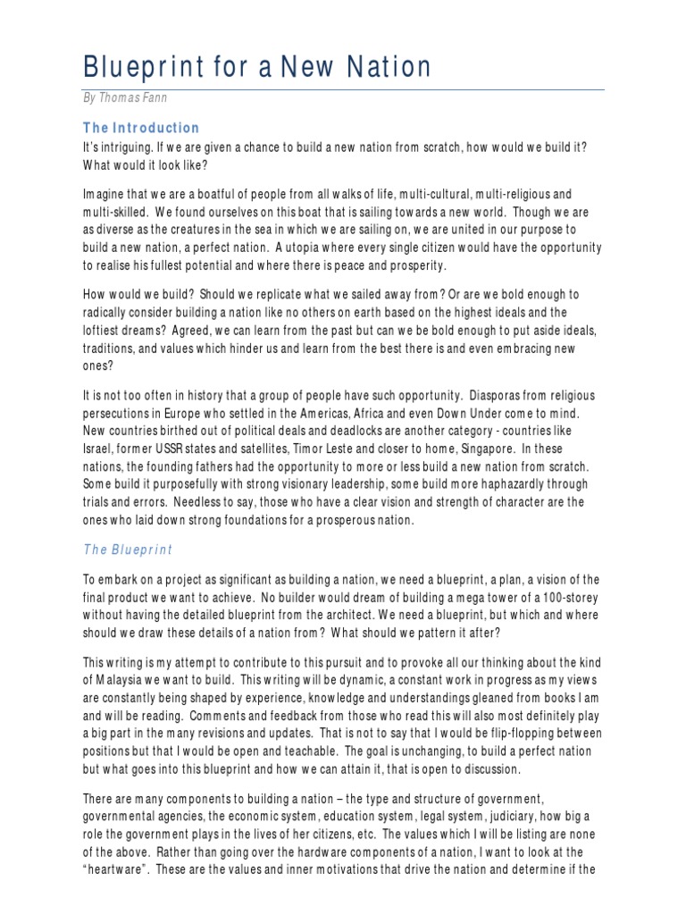 Blueprint For A New Nation - Introduction - v2 | PDF | Creativity | Justice