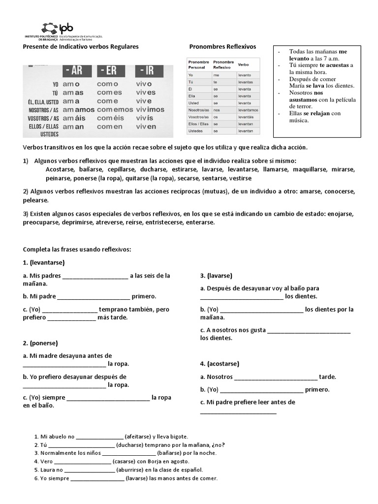 Verbos Regulares | PDF | Verbo