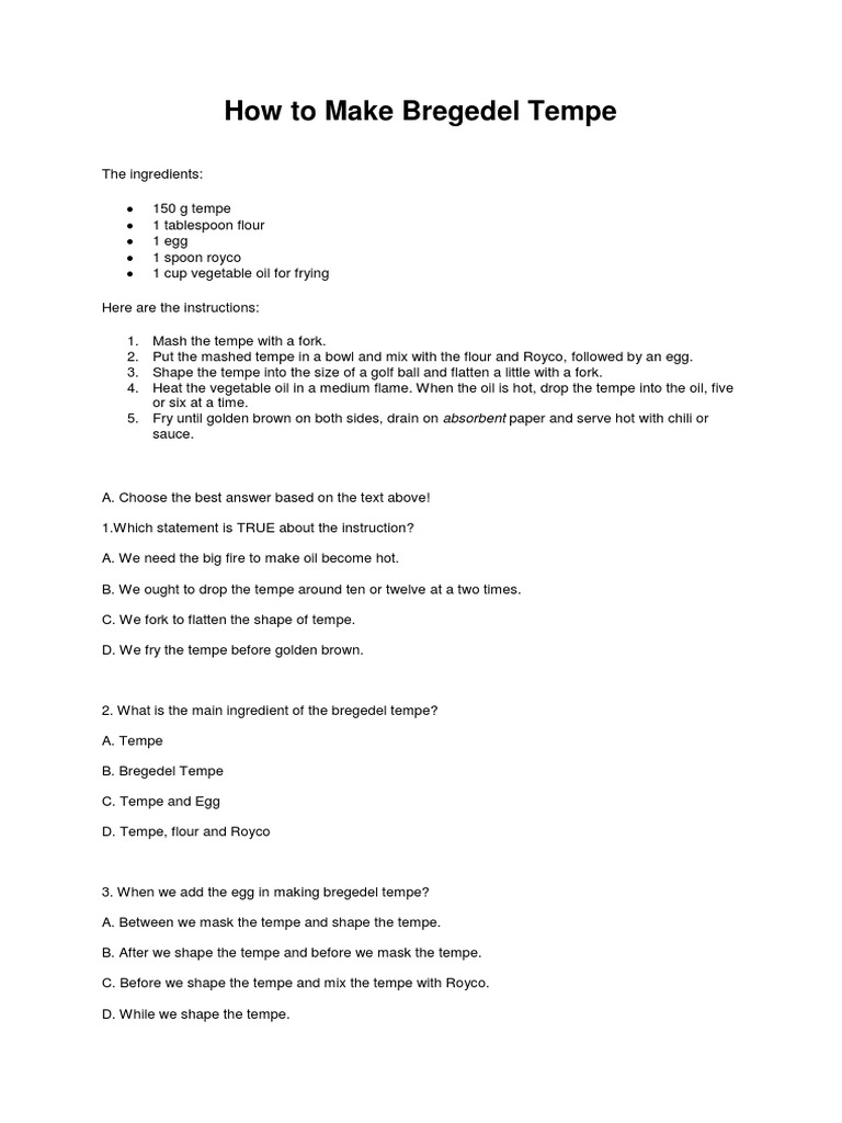 Bregedel Tempe Recipe Guide | PDF | Asian Cuisine | Regional & Ethnic Food
