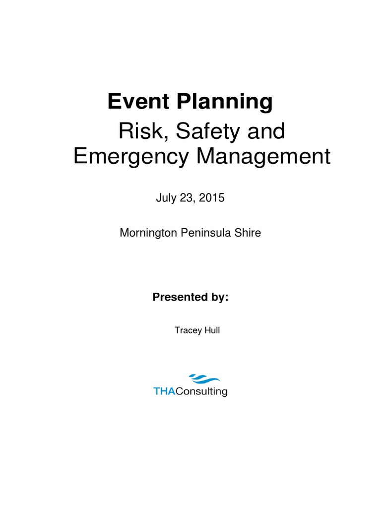 Event Planning - Risk Safety and Emergency Management | PDF | Risk ...