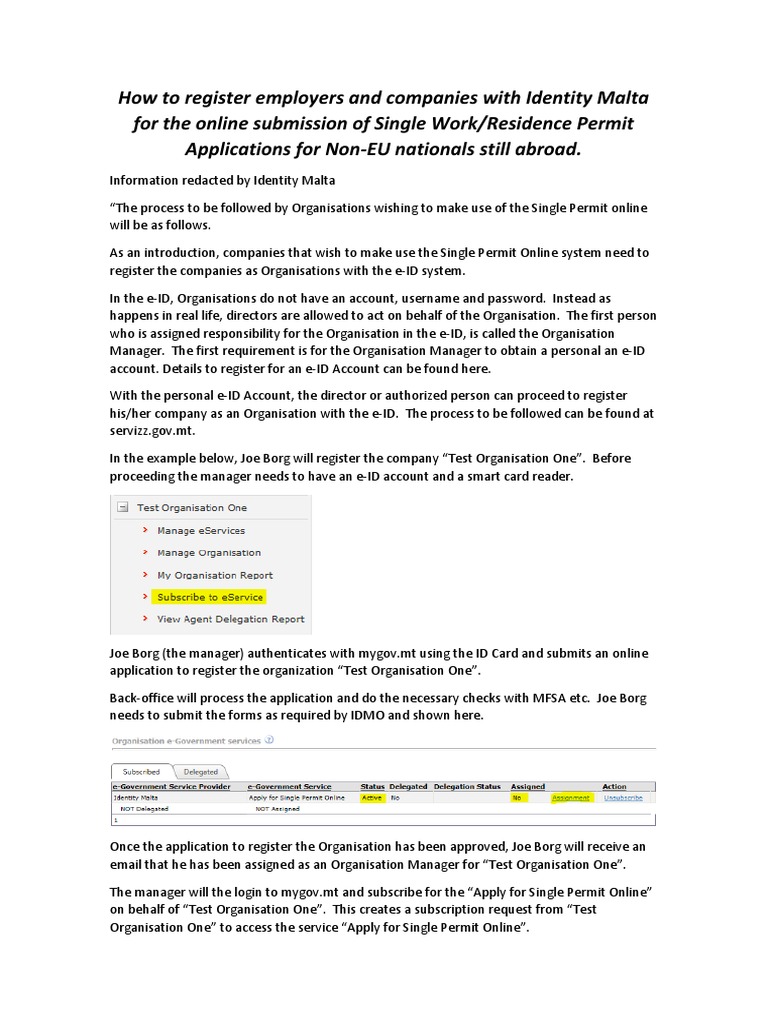 Registering for Malta's Single Permit Online | PDF | User (Computing ...