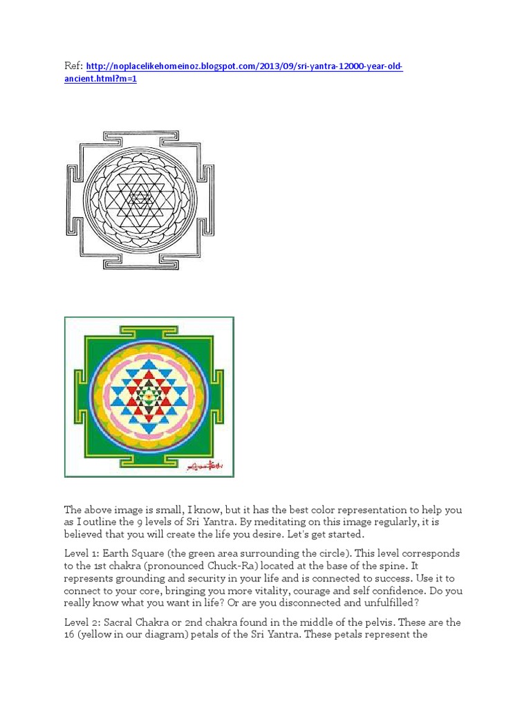 Explanation About Shri Yantra | PDF | Chakra | Metaphysics Of Mind