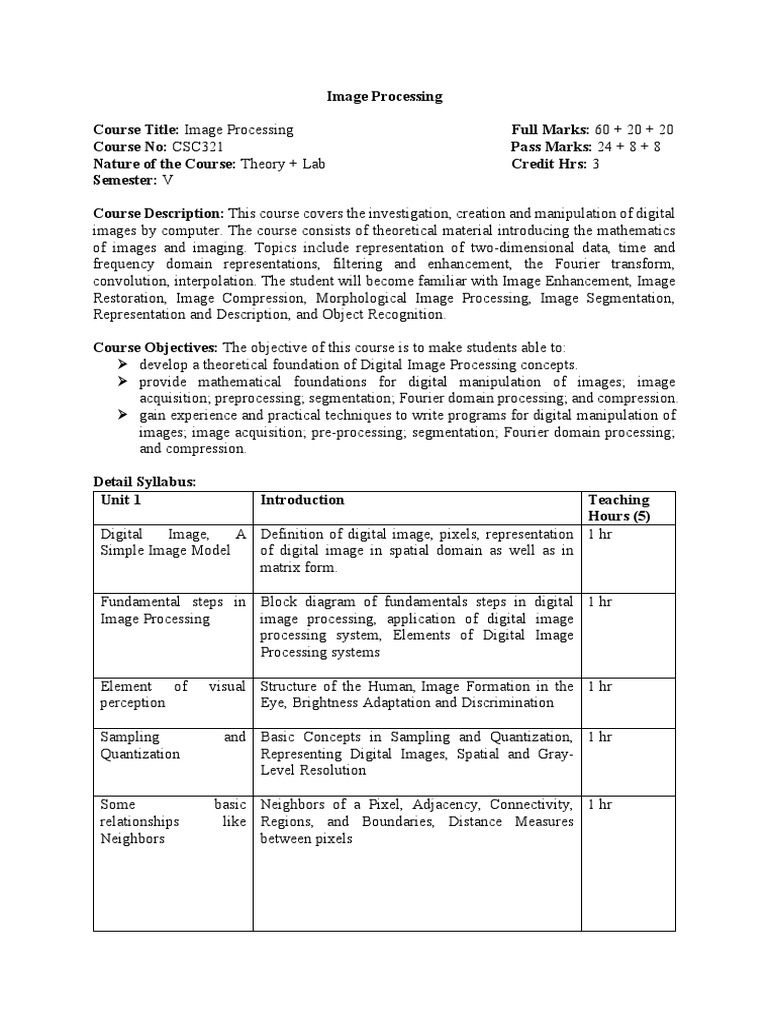 CSC321 Image Processing | PDF | Data Compression | Digital Image