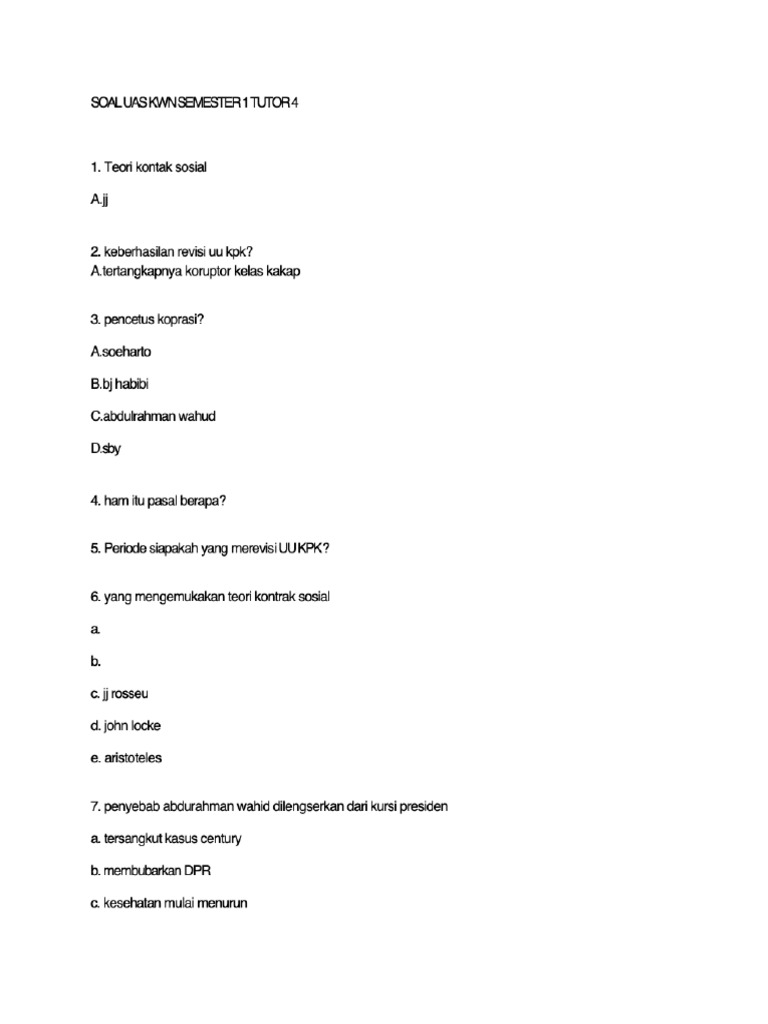 UAS KWN SMT1 Fix Edit Word | PDF