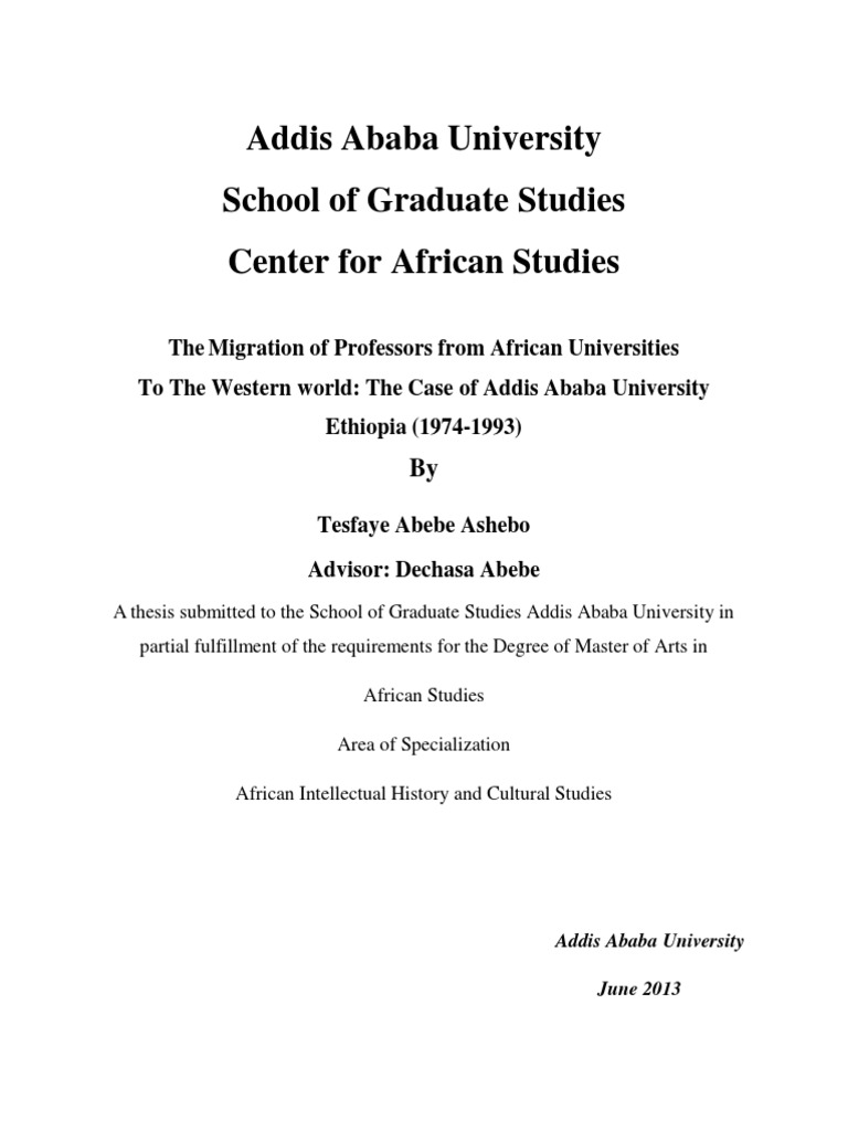 Tesfaye Abebe PDF | PDF | Ethiopia | Human Capital Flight