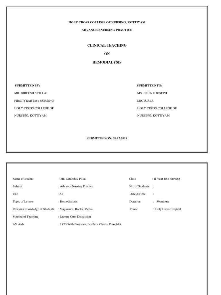 Hemodialysis PDF | PDF | Dialysis | Hemodialysis