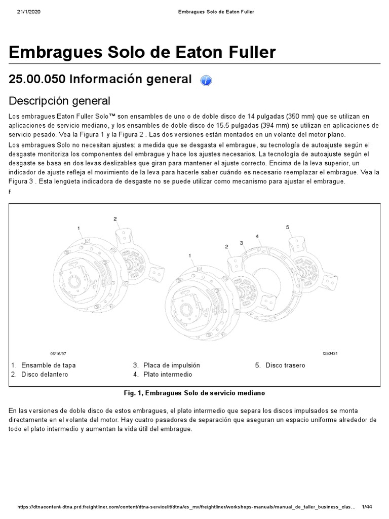 Embragues Solo de Eaton Fuller | PDF | Embrague | Tornillo