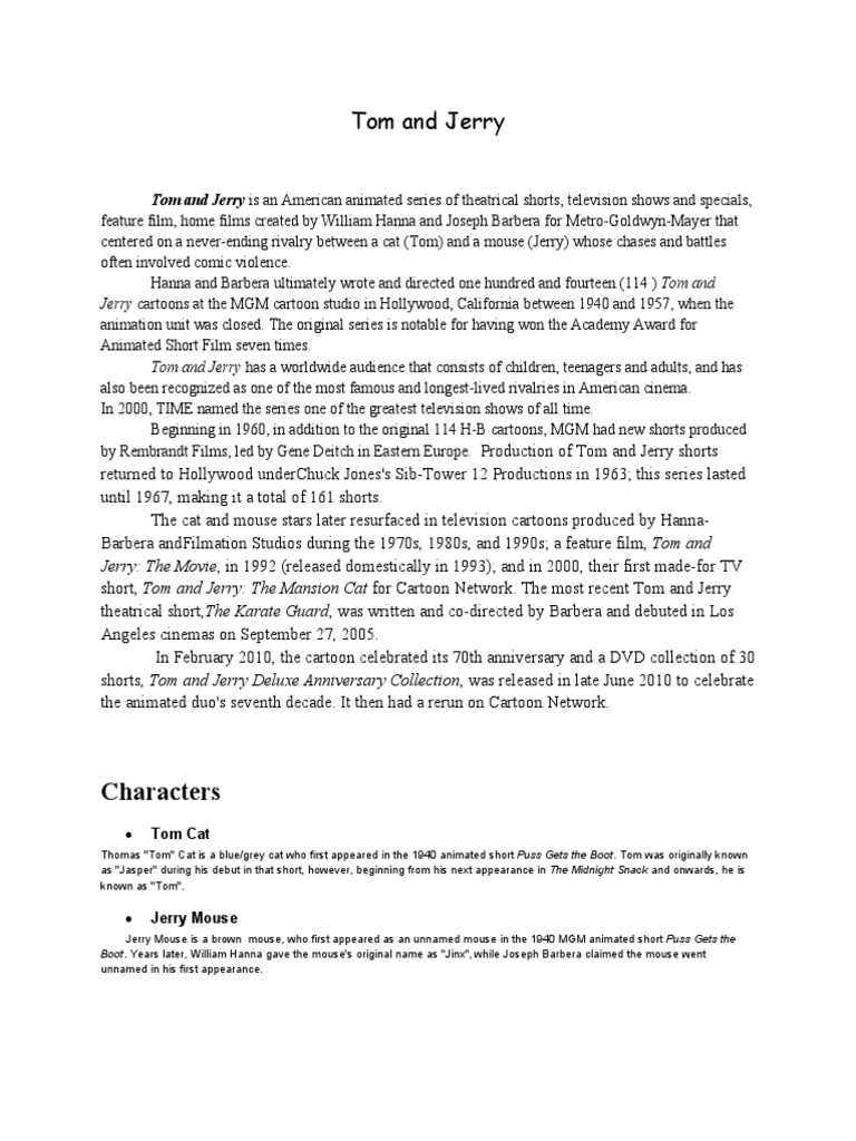 Tom and Jerry | PDF | General Fiction