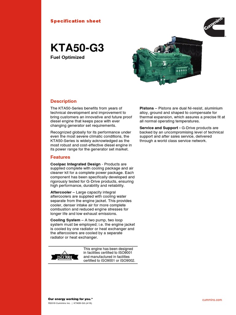 Kta50-G3 0 PDF | PDF | Engines | Horsepower