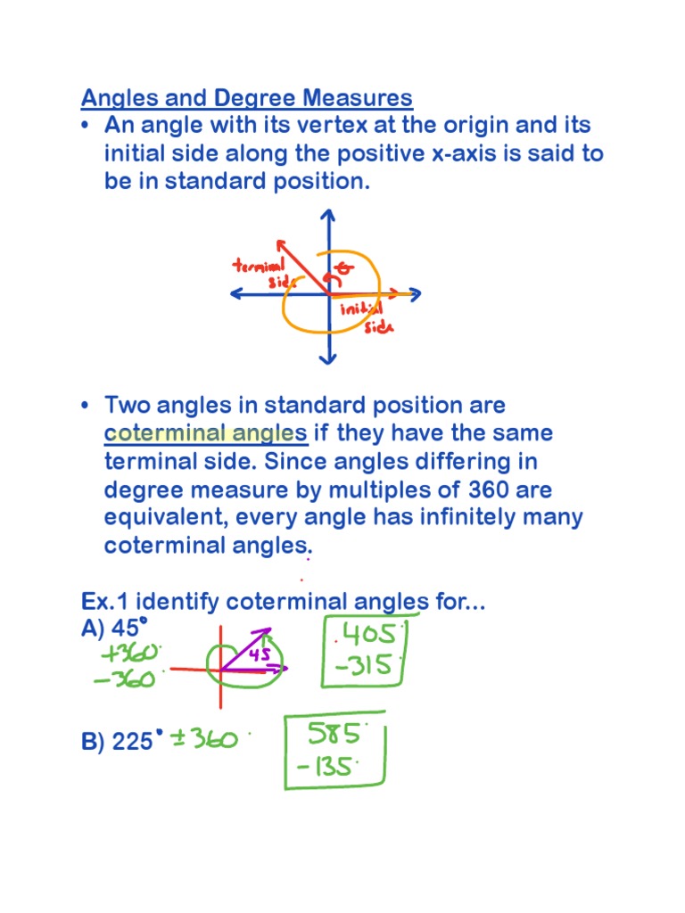 Precalculus Unit 3 Intro To Trig Functions 1 Pdf Angle