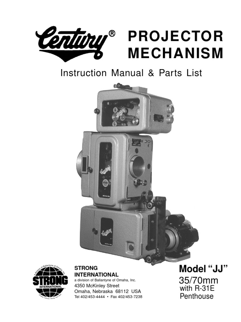 Projector Mechanism: Instruction Manual & Parts List | PDF | Lens ...