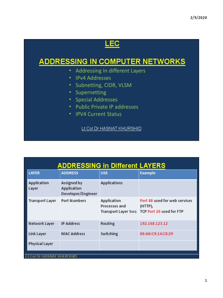 Addressing | PDF | Ip Address | Port (Computer Networking)
