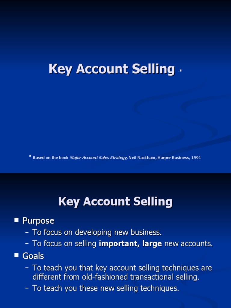 Key Account Selling | PDF | Sales | Marketing