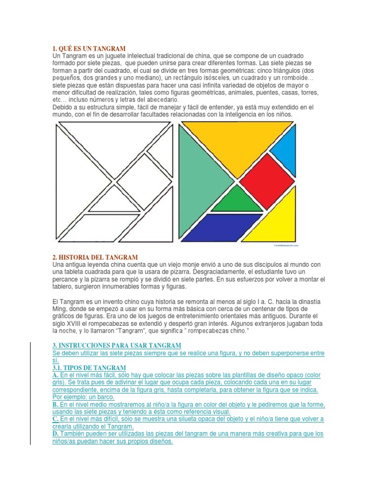 Qué Es Un Tangram | PDF | Science | Enseñanza de matemática