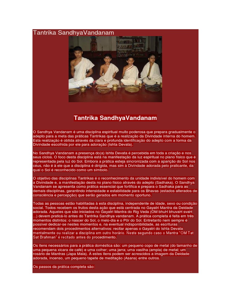 Guia de Prática do Sandhya Vandanam | PDF | Devi | Mantra