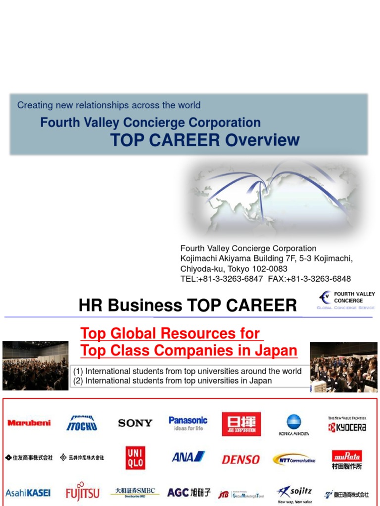 Top Career Overview | PDF | Japan | Human Resources