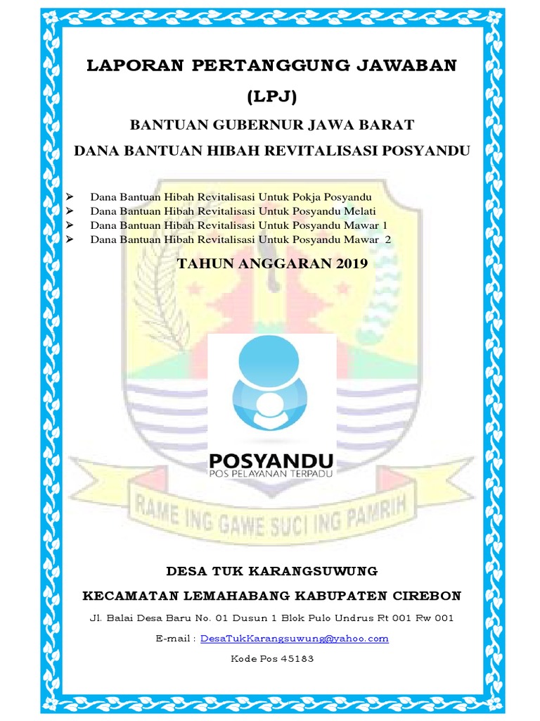 Cover LPJ Posyandu | PDF