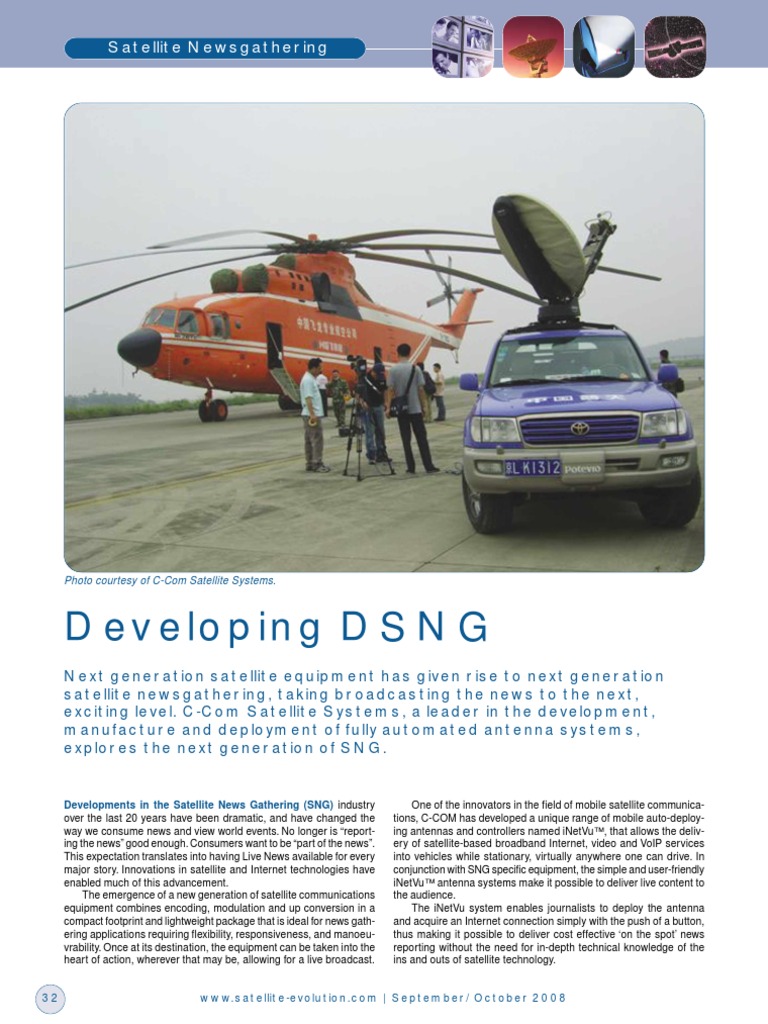 Developing DSNG: Satellite Newsgathering | PDF | Telecommunication | News