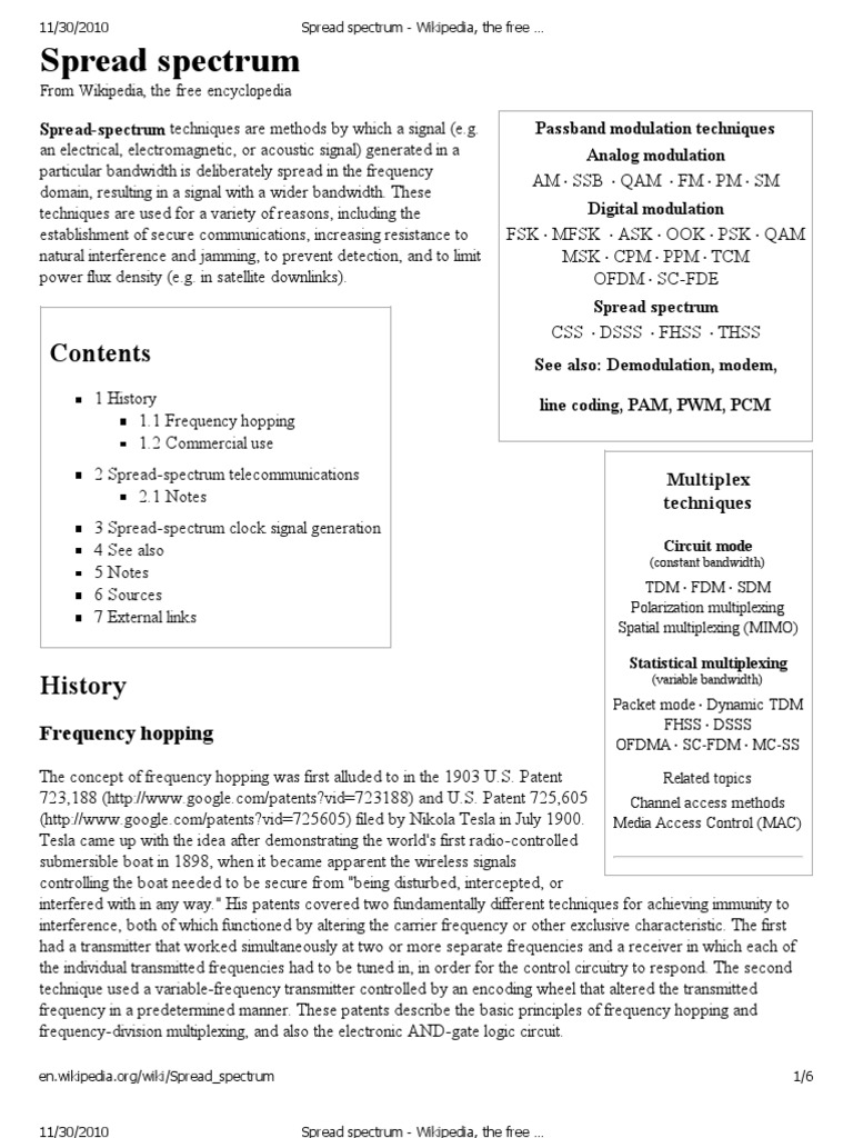 Spread Spectrum: From Wikipedia, The Free Encyclopedia | PDF | Radio ...