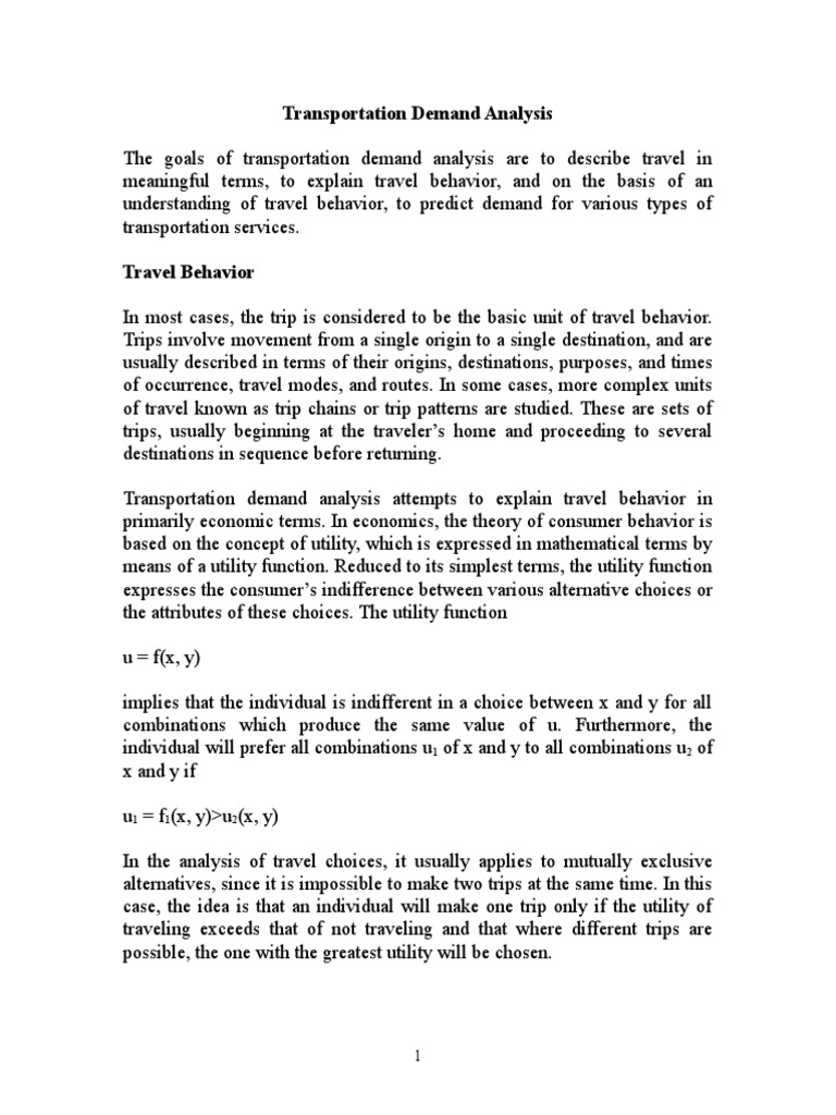 7 Transportation Demand Analysis | Download Free PDF | Market ...