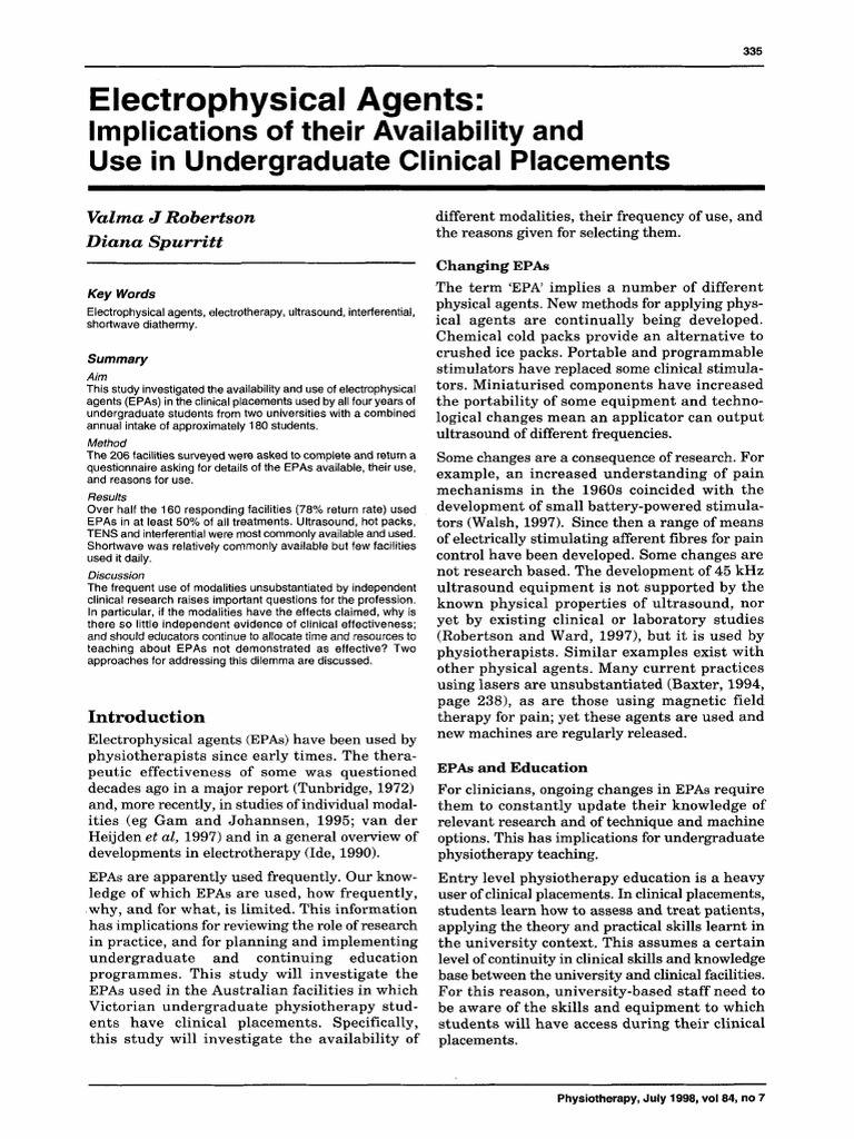 Robertson 1998 | Download Free PDF | Physical Therapy | Medical Imaging