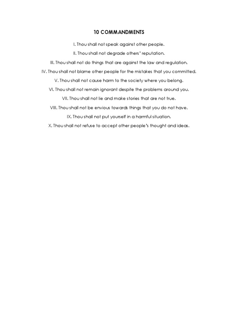 10 Commandments | PDF