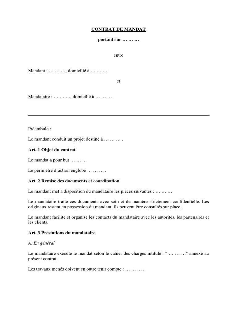 Contrat de Mandat PDF | PDF | Taxe sur la valeur ajoutée | Gouvernement