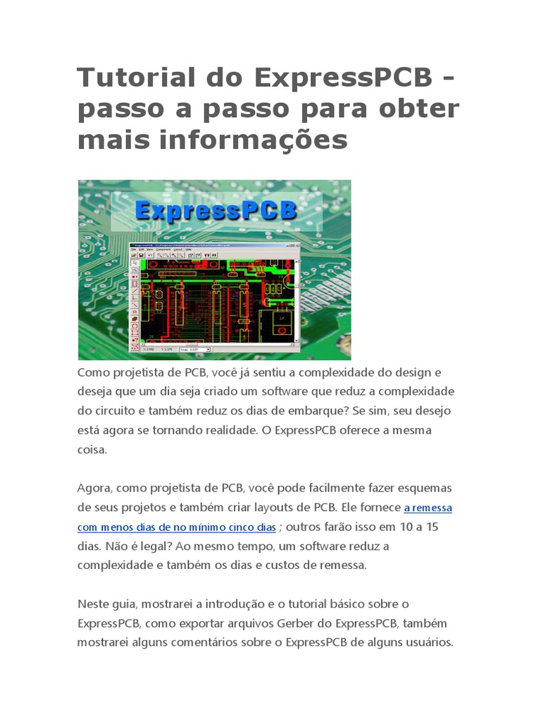 Tutorial Do ExpressPCB Free | PDF | Placa de circuito impresso | Rede ...
