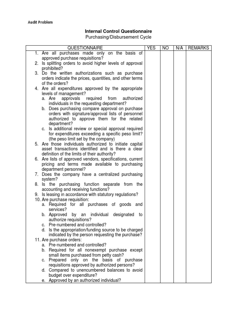 Questionnaire For IC2 | PDF | Internal Control | Government
