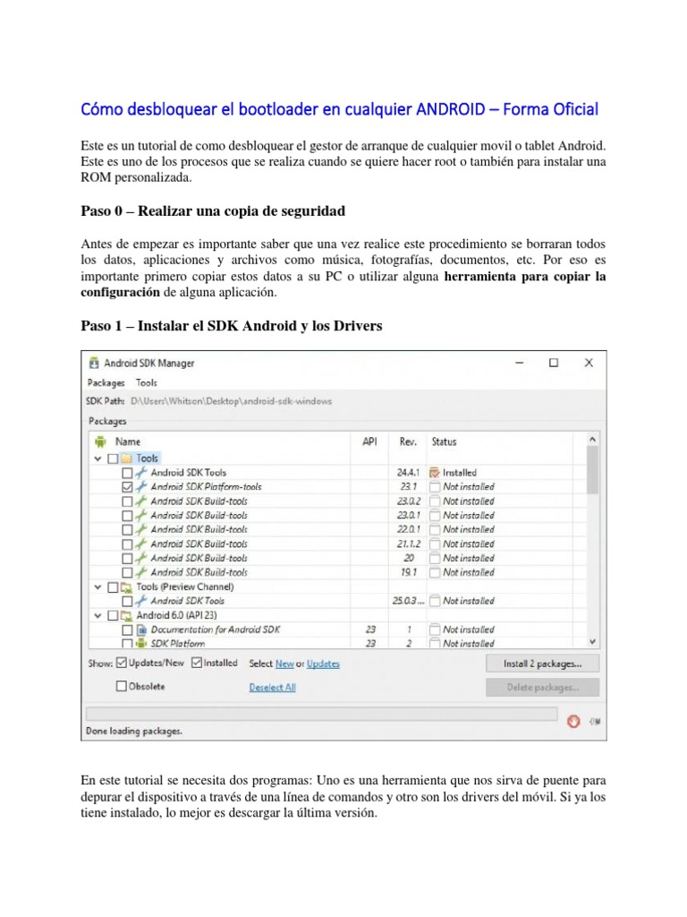 Cómo Desbloquear El Bootloader en Cualquier ANDROID | PDF | Android ...
