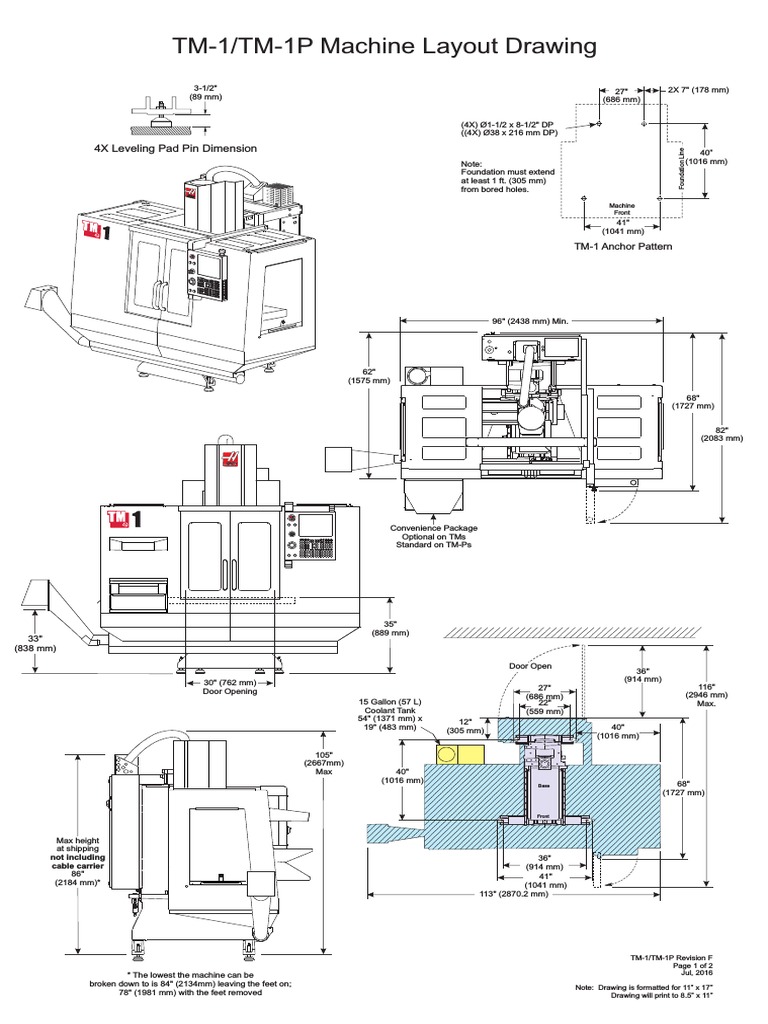 Machine Drawings For Haas TM-1 Milling Machine | PDF | Manufactured Goods
