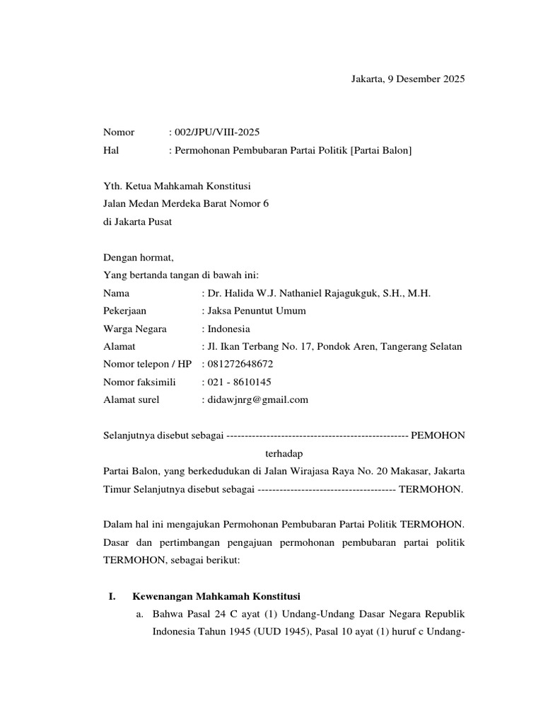 Pembubaran Partai Politik | PDF