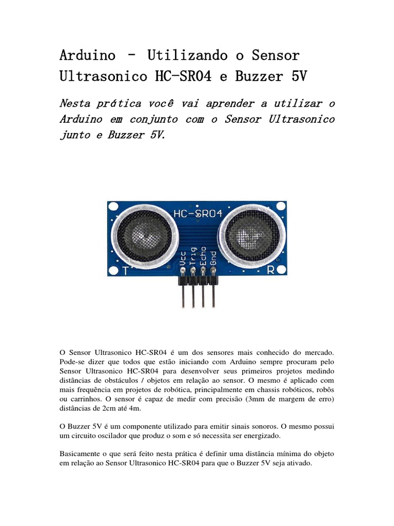 Arduino - Utilizando o Sensor Ultrasonico HC | PDF | Arduino | Biblioteca (informática)