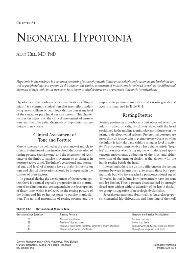 Neonatal Hypotonia | PDF | Anatomical Terms Of Motion | Neuromuscular ...