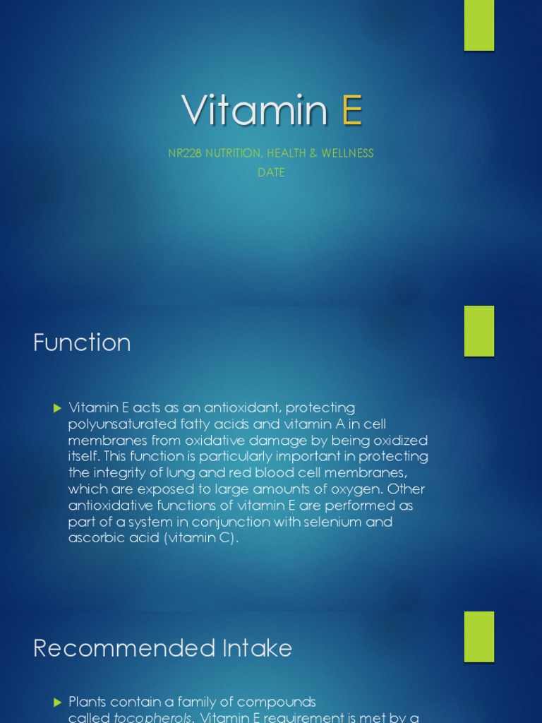 Vitamin E | PDF | Vitamin E | Vitamin