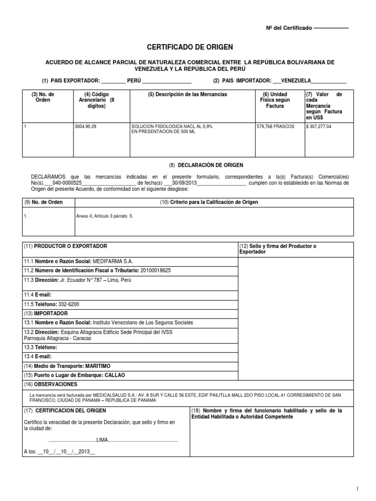 Certificado de Origen | PDF | Business