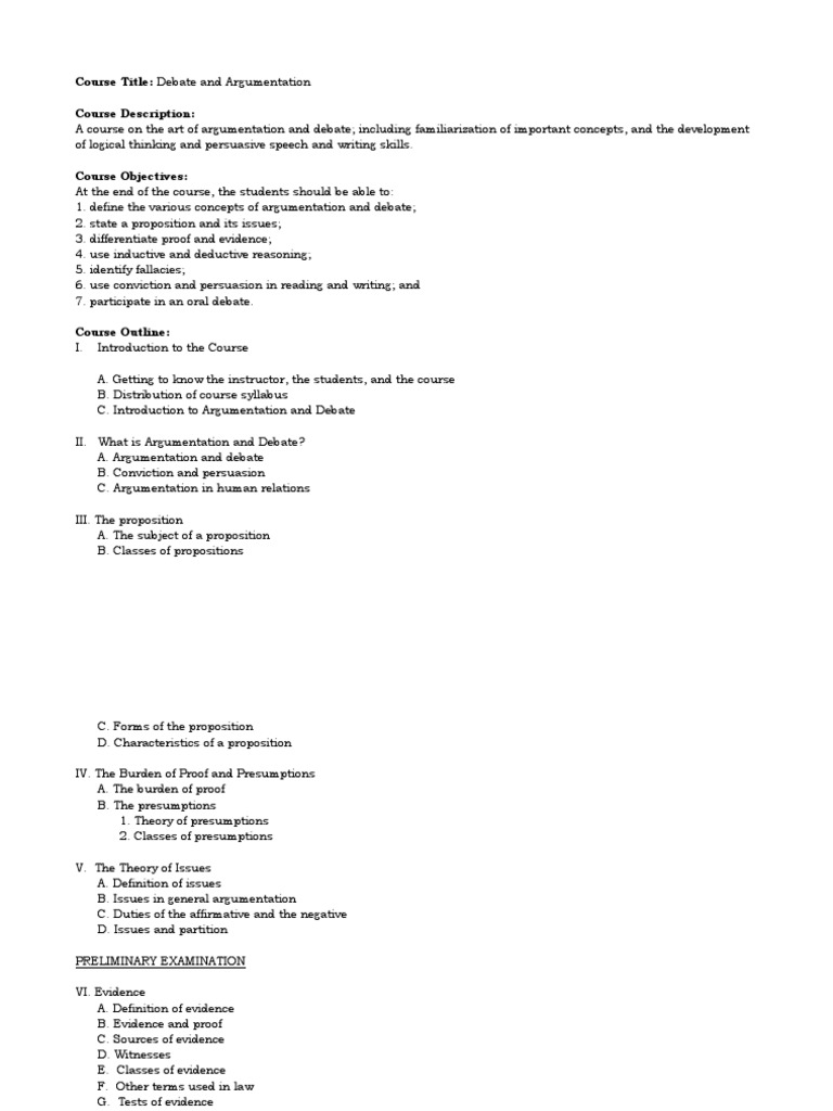 Argumentation and Debate Syllabus | PDF | Argumentation Theory | Argument