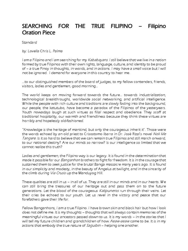 Searching For The True Filipino | PDF
