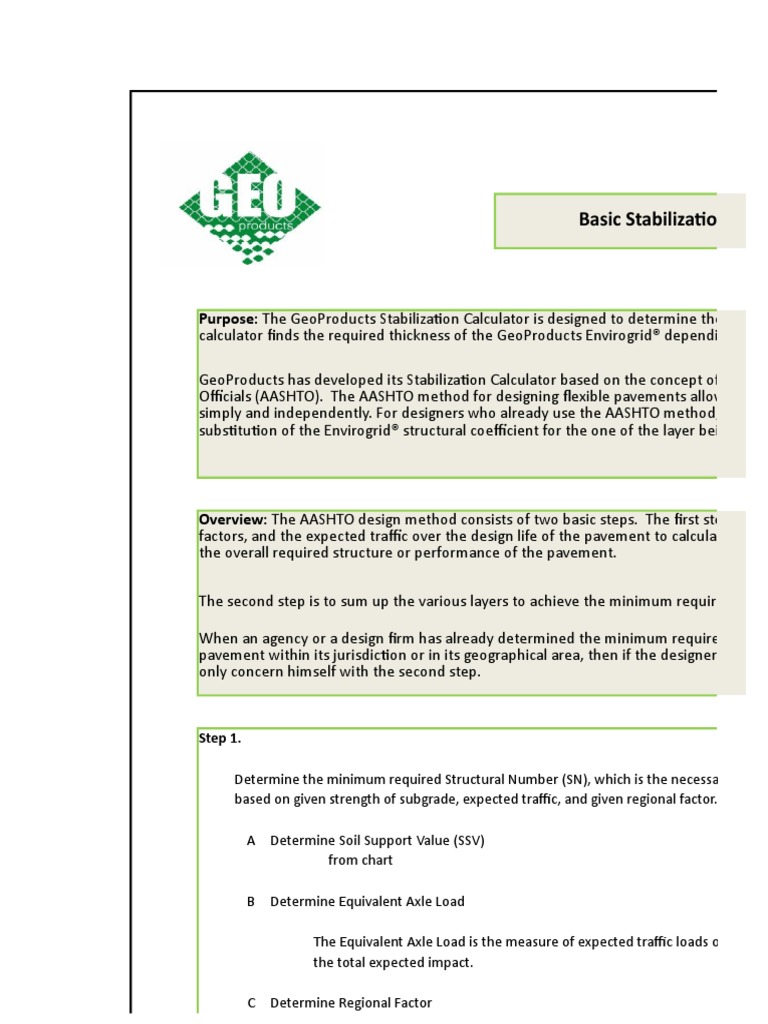 Soil Stabilization Calculator v2.0 | PDF | Road Surface | Construction ...