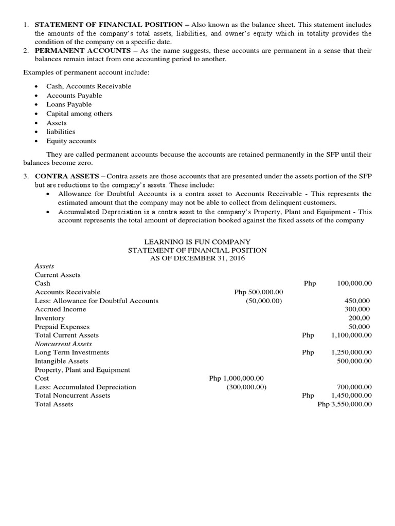 Statement of Financial Position | PDF | Quantitative Research | Balance ...