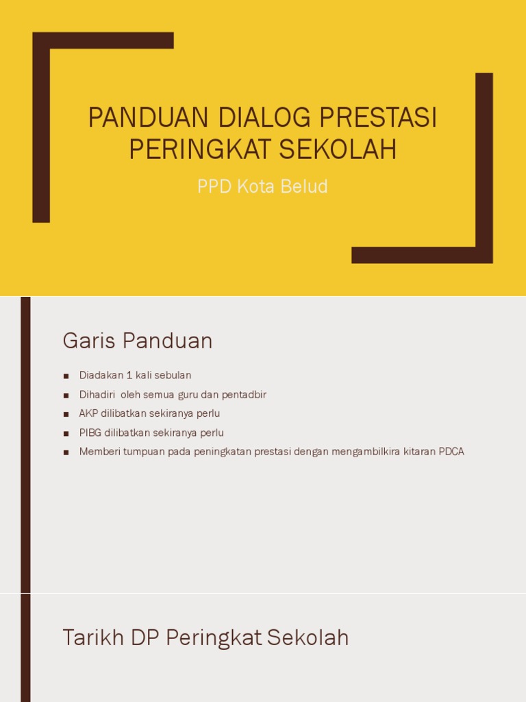 Panduan Dialog Prestasi Sekolah | PDF