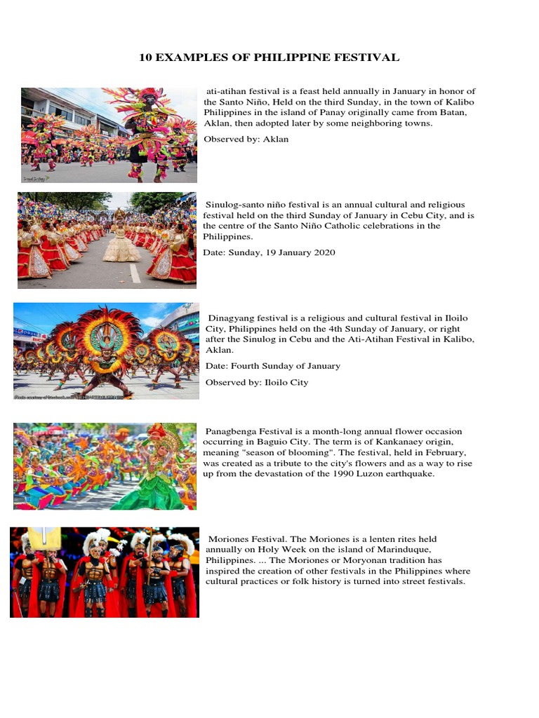 10 Examples of Philippine Festival | PDF | Festival | Philippines