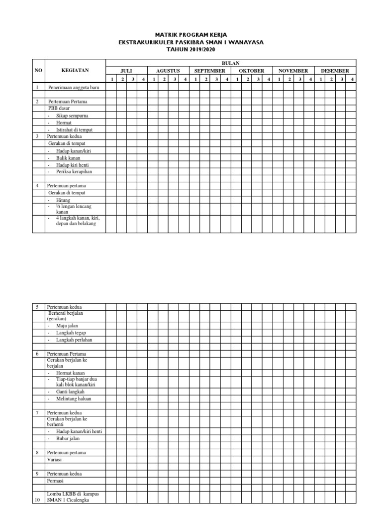 Matrik Program Kerja | PDF