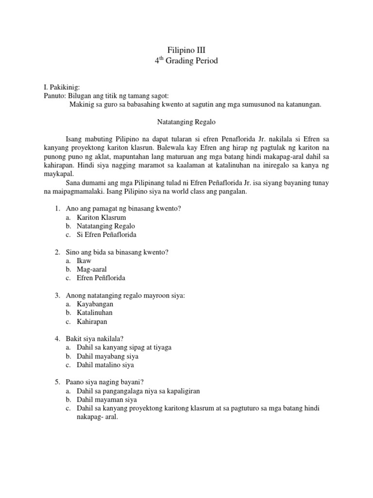 Filipino 4TH | PDF