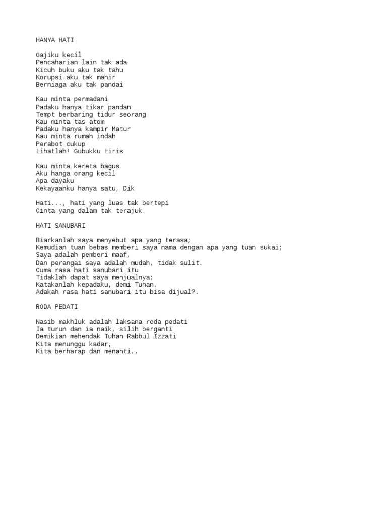 Puisi "Hanya Hati" Karya Buya Hamka | PDF