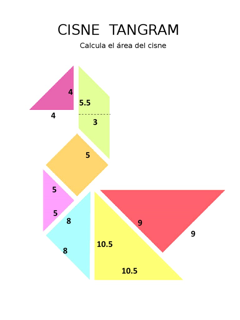 Areas de Figuras Tangram Cisne | PDF