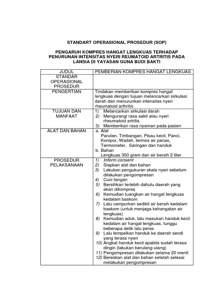 Sop (Standart Operasional Prosedur) | PDF