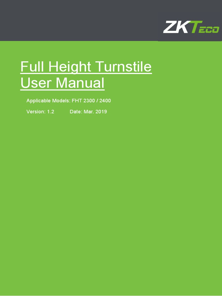 Full Height Turnstile | PDF | Access Control | Electrical Connector